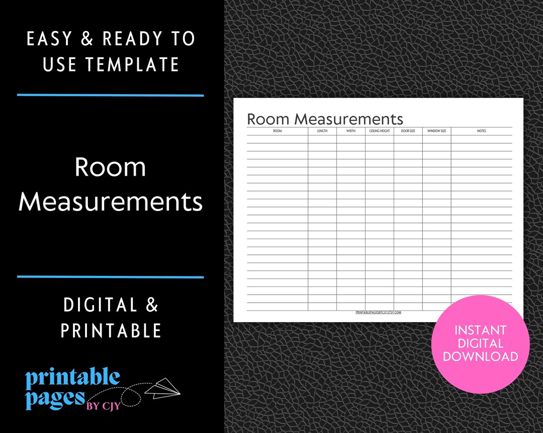 Room Measurements List New Home Checklist Moving Printable First Home ...