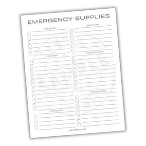 Emergency Essentials Checklist | Grab and Go List | Evacuation Kit Item ...