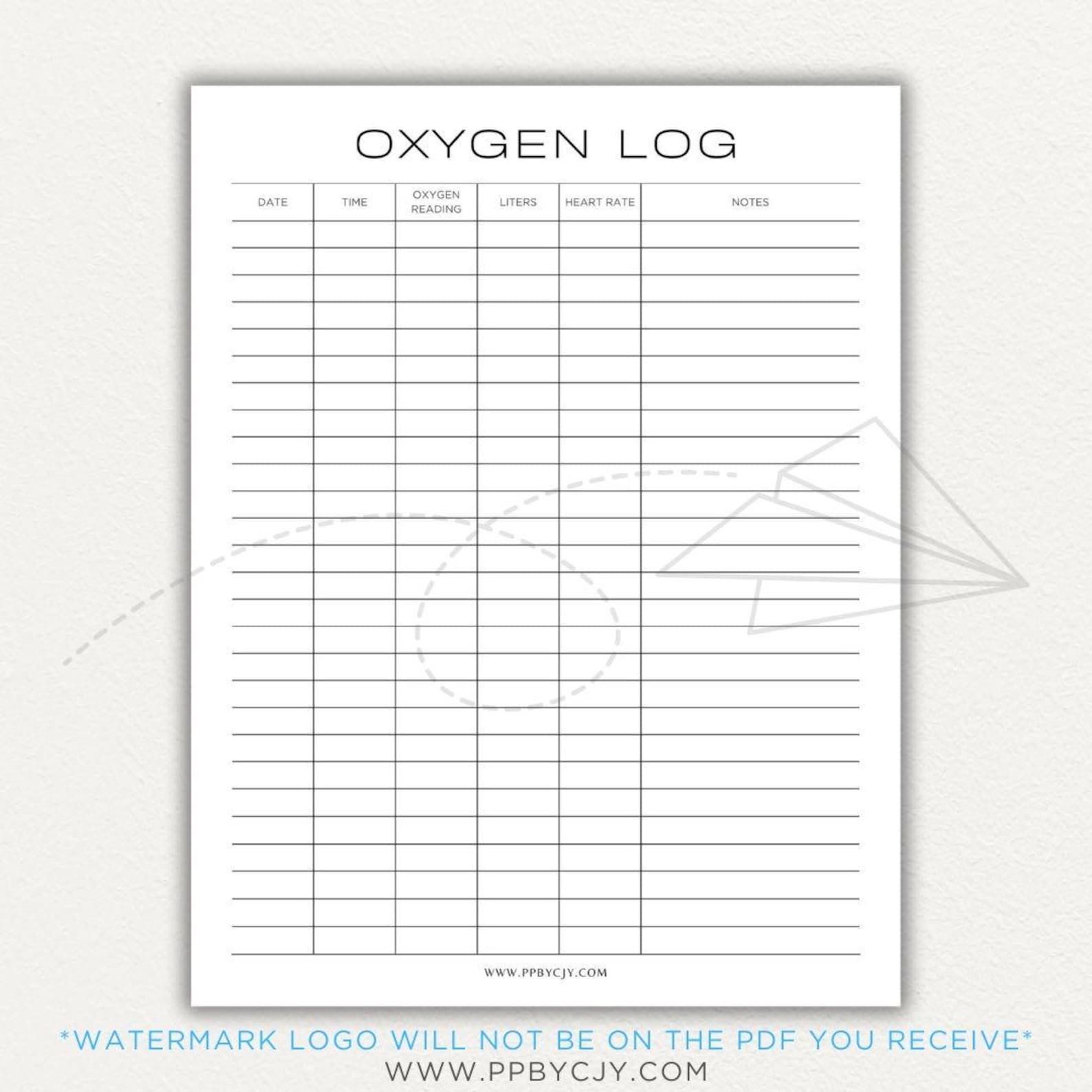 Oxygen Log Printable | Oxygen Level & Therapy Tracker | Medical Health ...