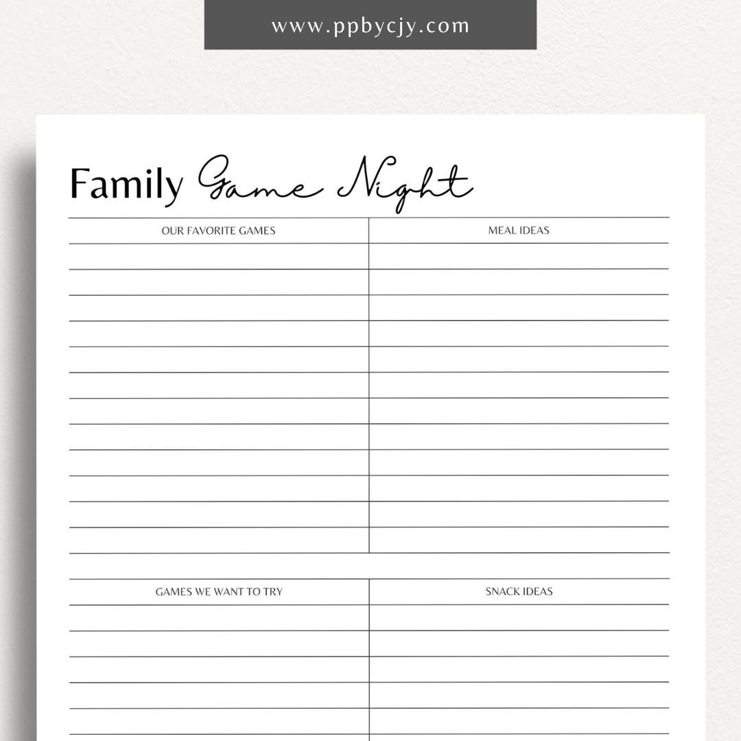 Family Game Night Plan | Family Bonding Activity List | Board Game ...