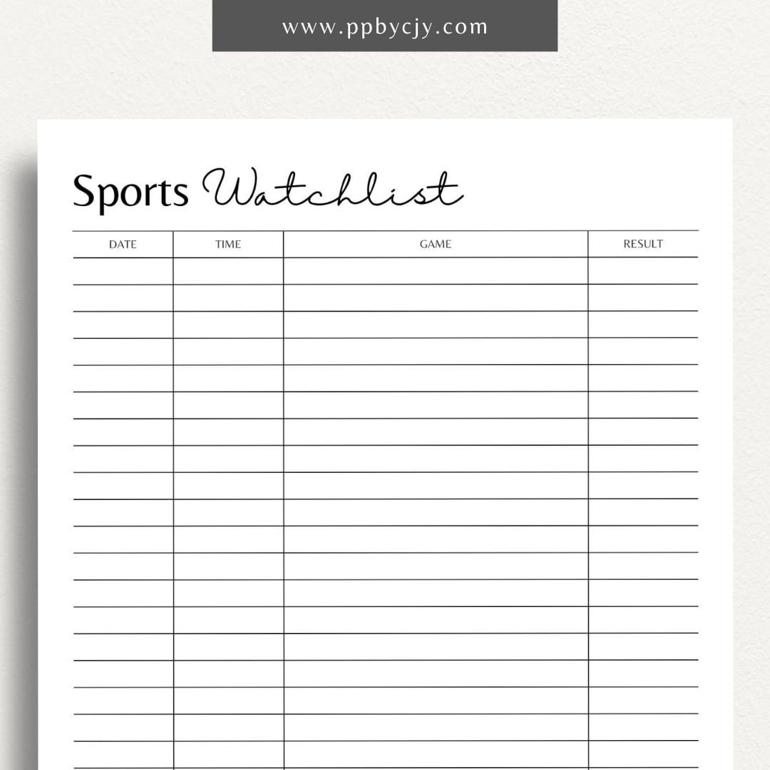 Sports Team Watchlist Tracker | Sports Fan Game Schedule Organizer ...
