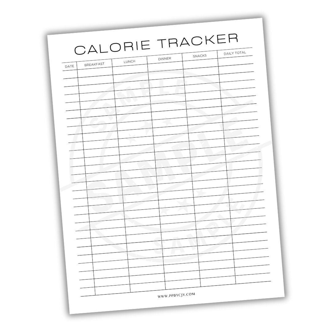 Calorie Tracker Printable Template | Instant Digital Download | Diet ...