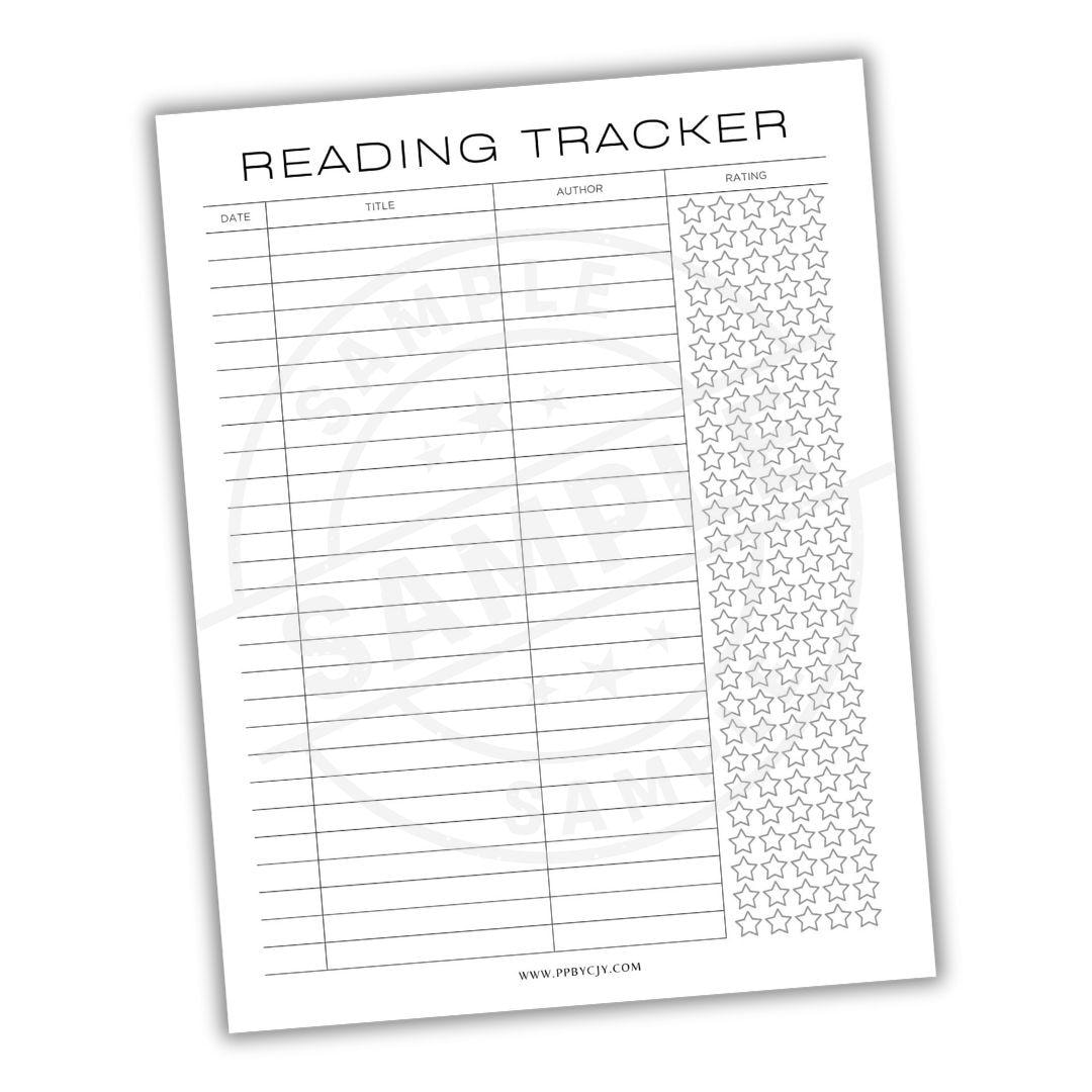 Reading Log Book Tracker | Book Review Star Rating Organizer ...
