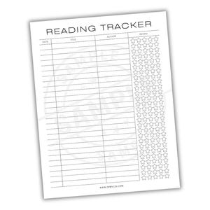 Reading Log Book Tracker | Book Review Star Rating Organizer ...