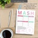 MASH Game Printable Template | Digital Download | Classic Paper Game ...