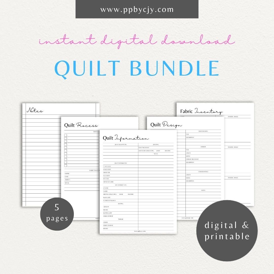 Quilt Design Planner Bundle Quilting Project Layout Planner Quilting ...