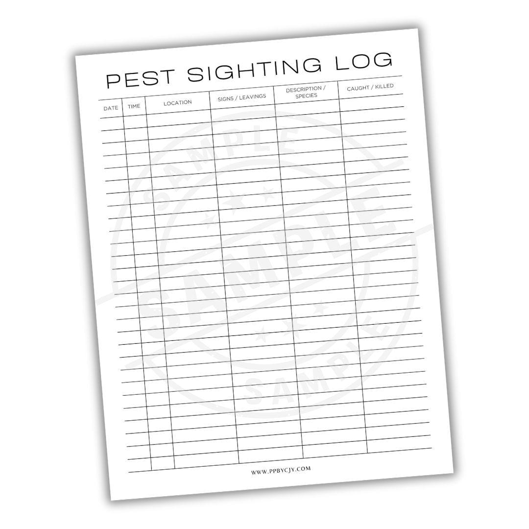 Pest Sighting Log Printable PDF | Garden Pest Tracker for Date ...