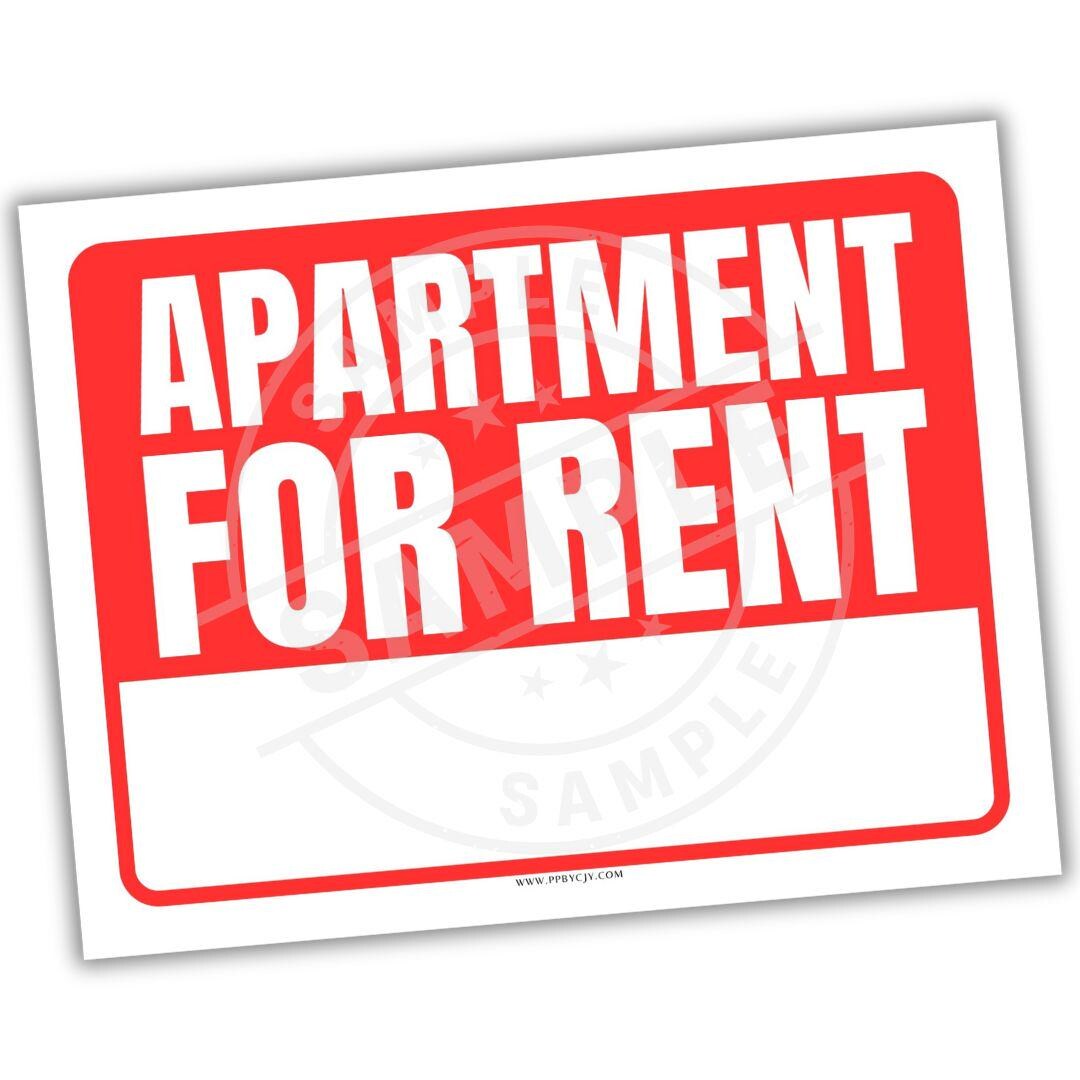 Bold Red Apartment for Rent Sign | Printable Landlord Vacancy Notice ...