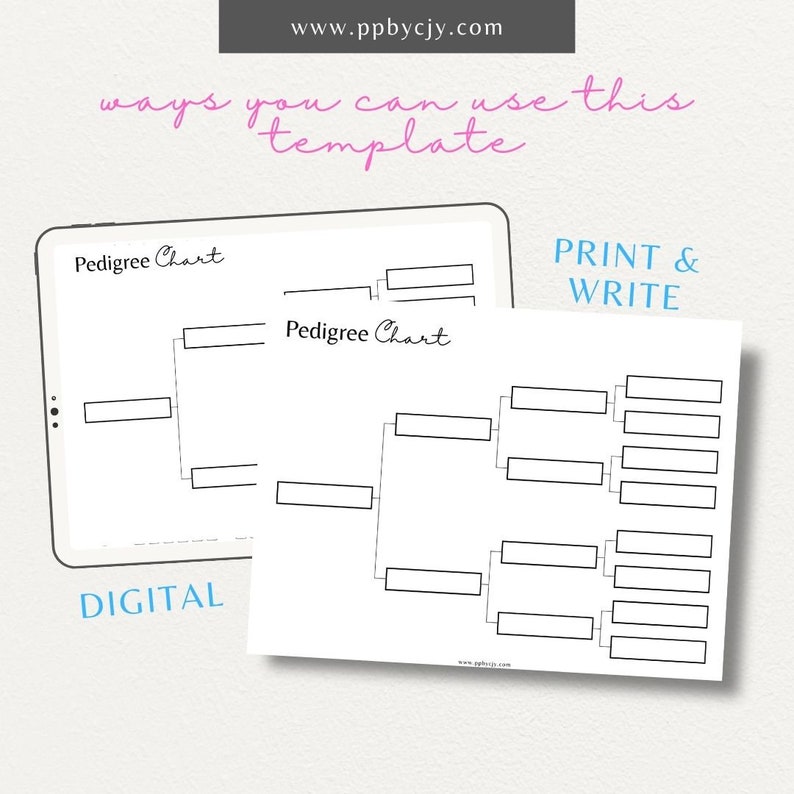 Animal Pedigree Chart Printable | Pet Breeder Lineage Chart | Dog ...