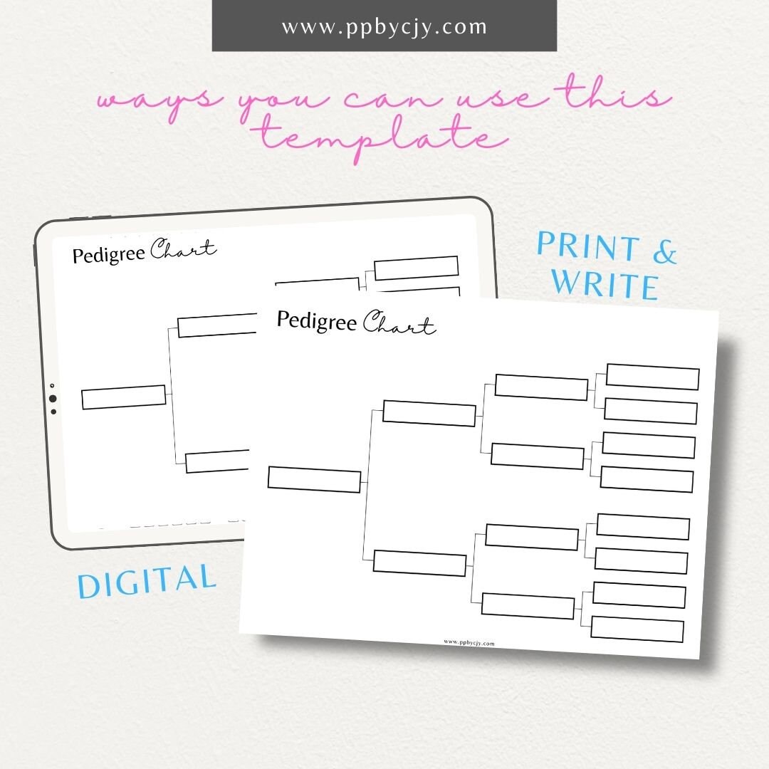 Animal Pedigree Chart Printable | Pet Breeder Lineage Chart | Dog ...