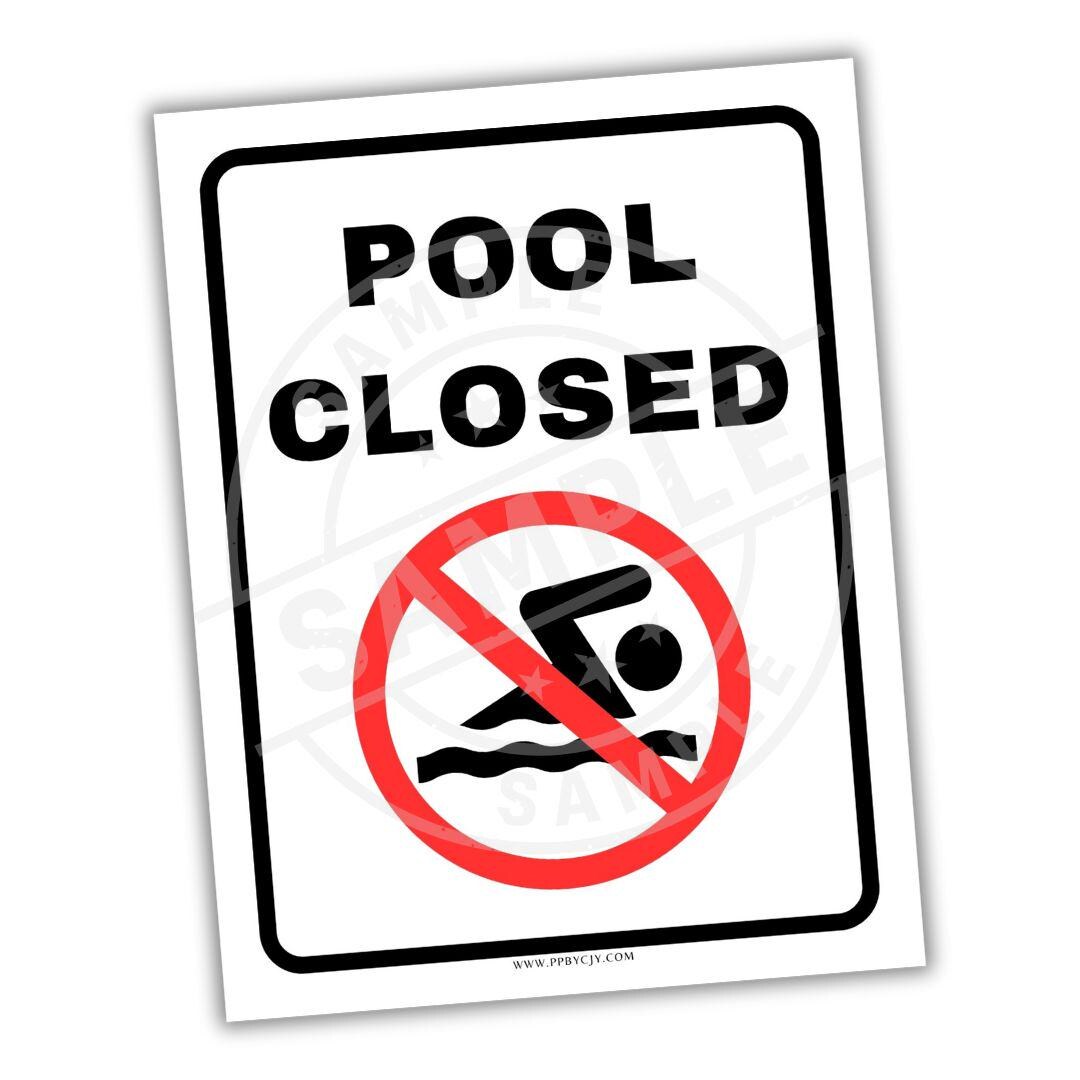 Pool Closed Printable Sign PDF | Swimming Pool Safety & Facility Notice ...