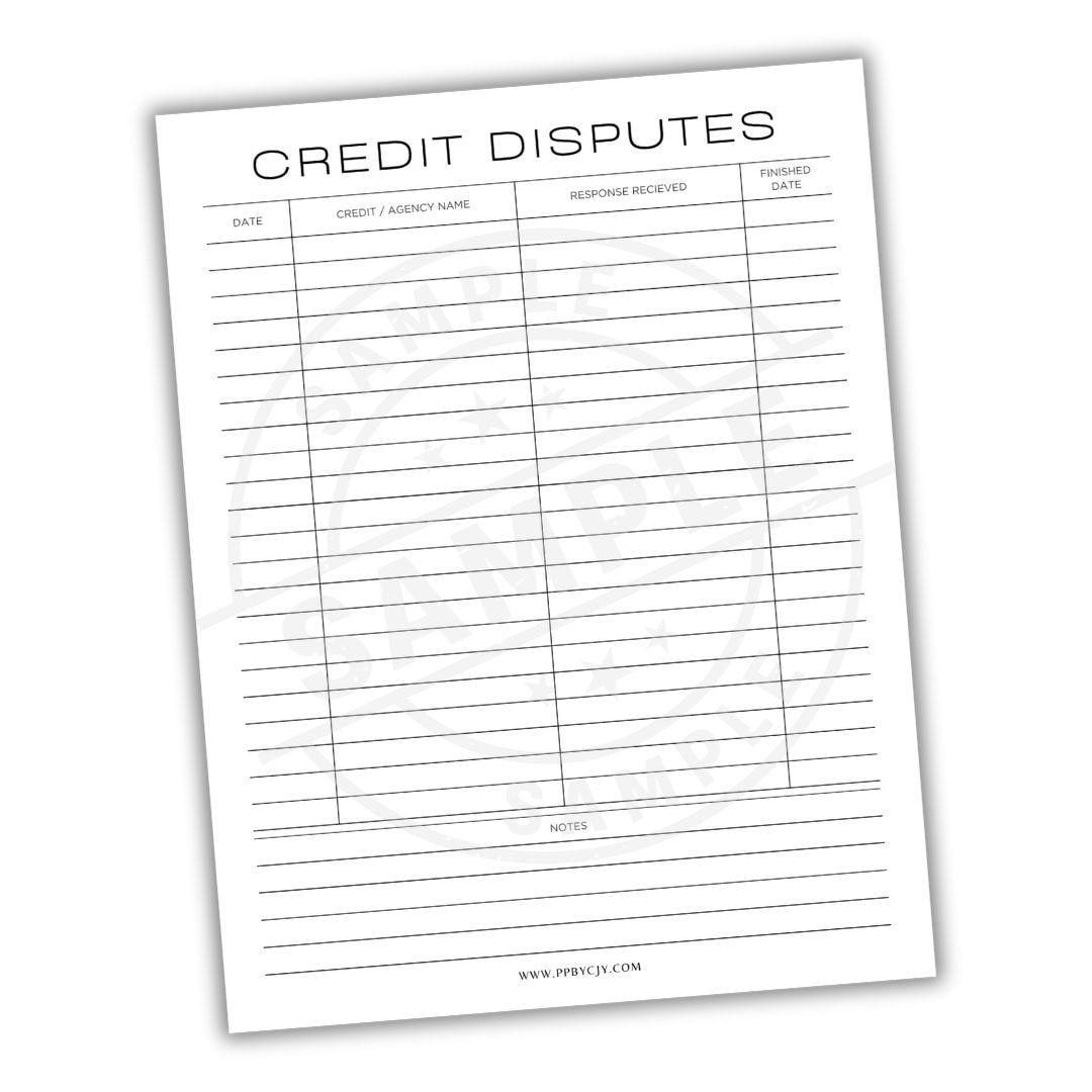 Credit Dispute Tracker Printable Template | Digital Download | Credit Report Dispute Management ...