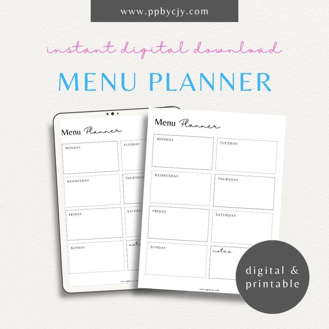 Weekly Menu Planner | Family Meal Planning Calendar | Budget Friendly ...