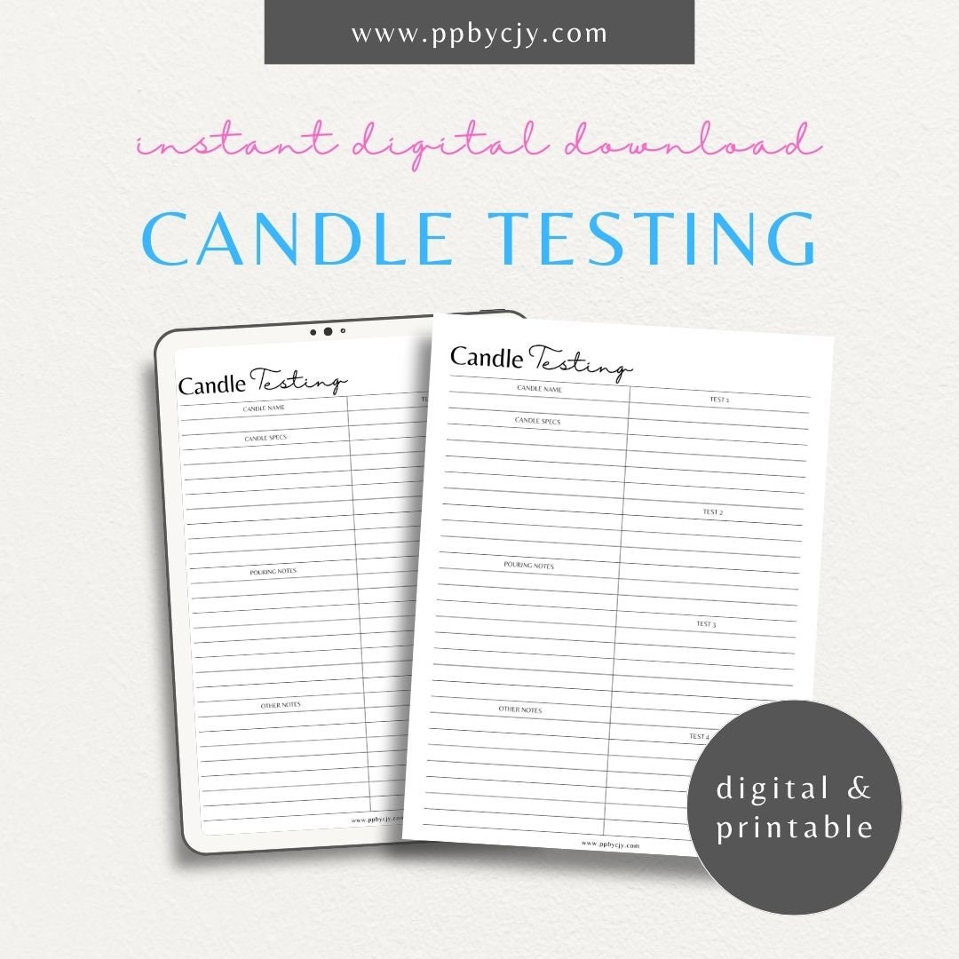 Candle Making Testing Log Candle Production Evaluation Sheet Candle ...