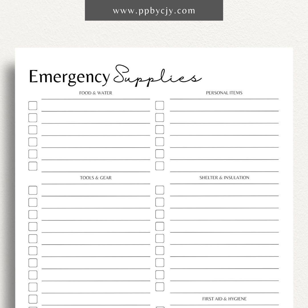 Emergency Essentials Checklist | Grab and Go List | Evacuation Kit Item ...