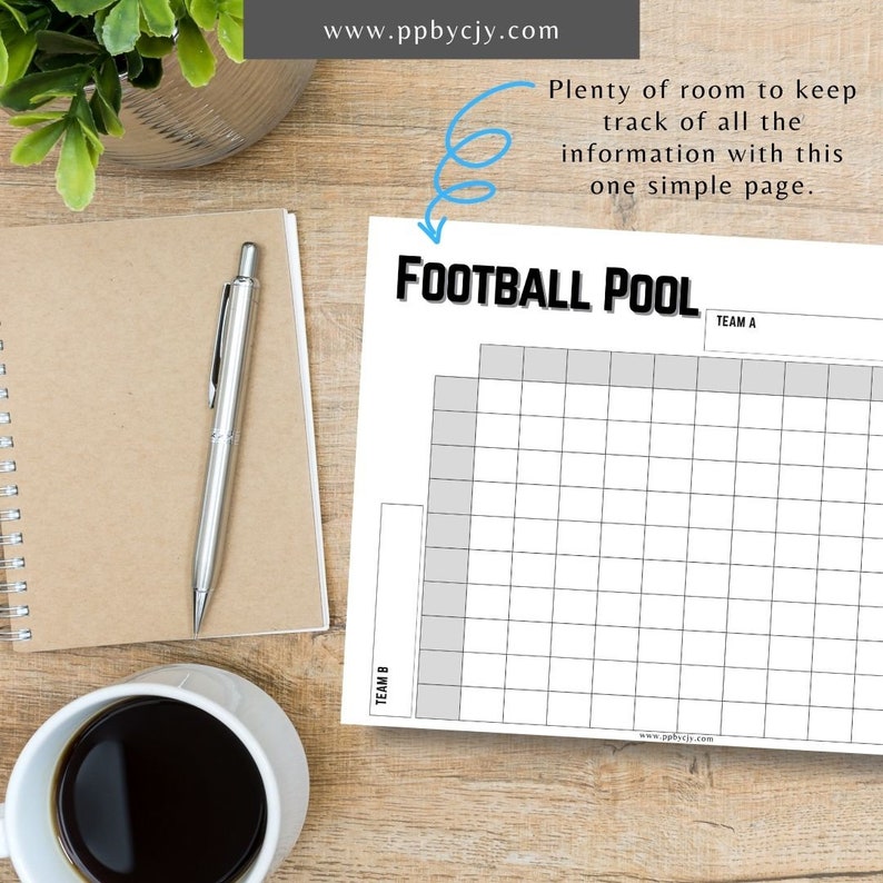 Football Squares Super Bowl Game Gridiron Party Activity Office ...