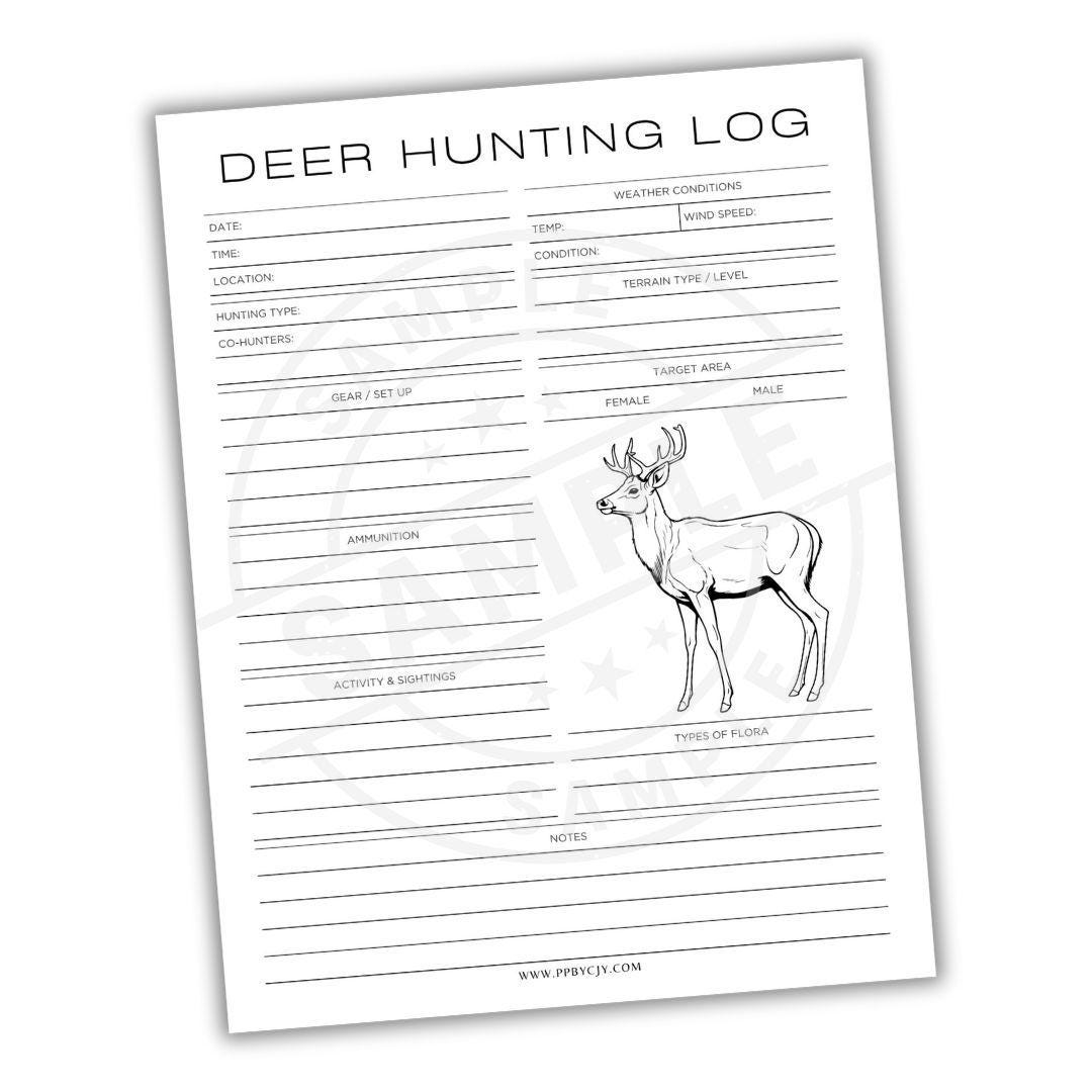 Deer Hunting Log | Hunting Tracker and Shot Record | Buck & Doe Harvest ...