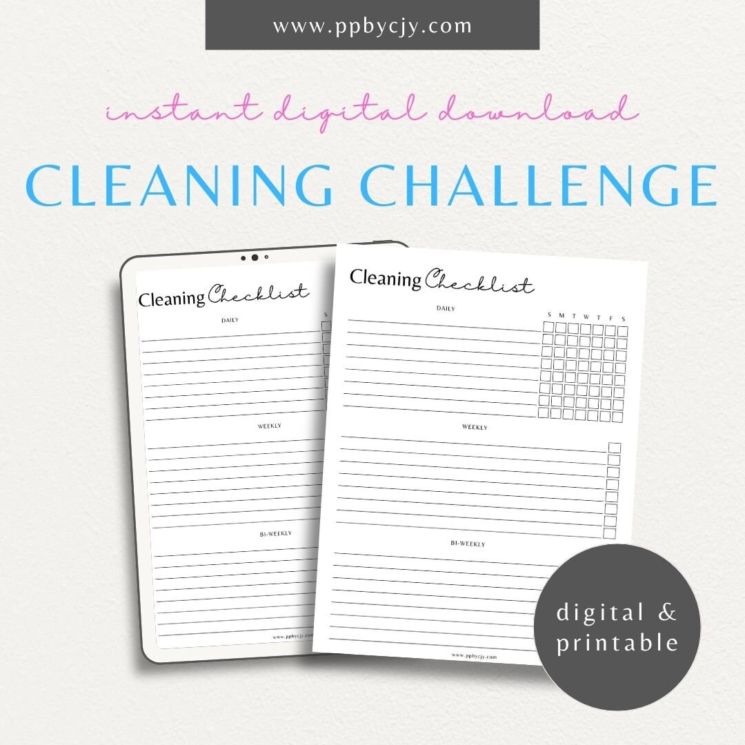 Daily Cleaning Checklist | Weekly Household Chores Planner | Biweekly ...