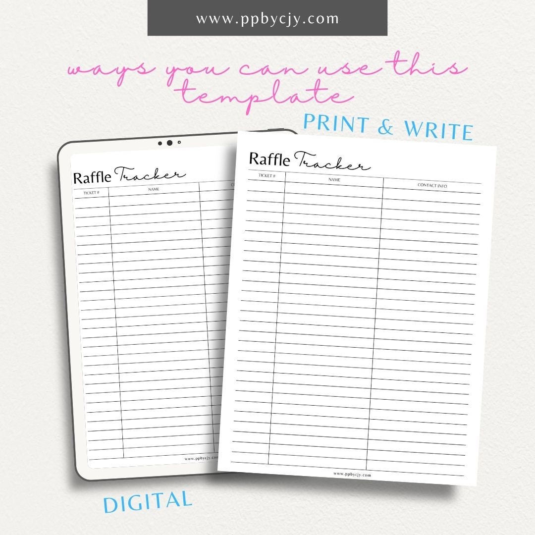 Raffle Ticket Organizer | Fundraiser Event Ticket Sales Tracker | Prize ...
