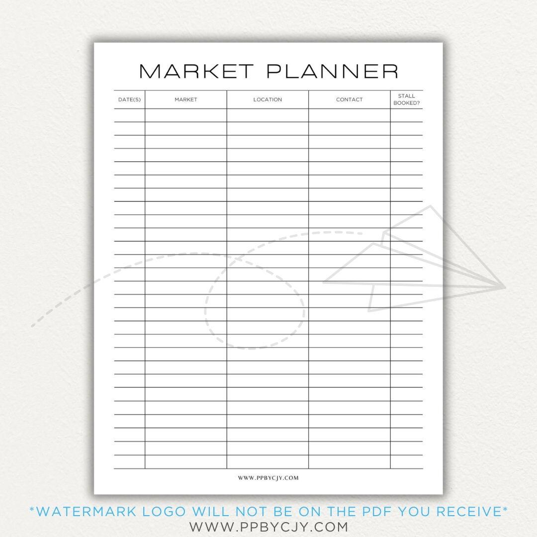 Market Inventory Printable Template | Instant Digital Download ...