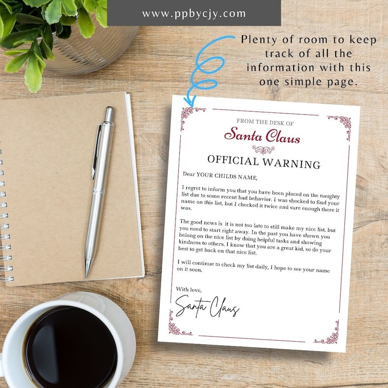 Personalized Santa Warning Letter Customized Caution Letter From Santa ...