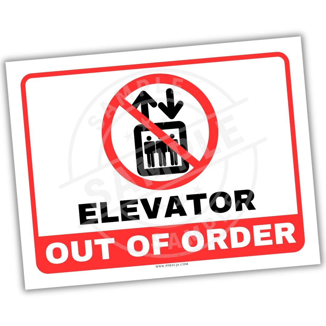 Elevator Out of Order Sign Printable | Building Maintenance Notice ...
