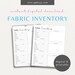 Fabric Stash Inventory Sheet | Sewing Project Textile Supplies Log ...
