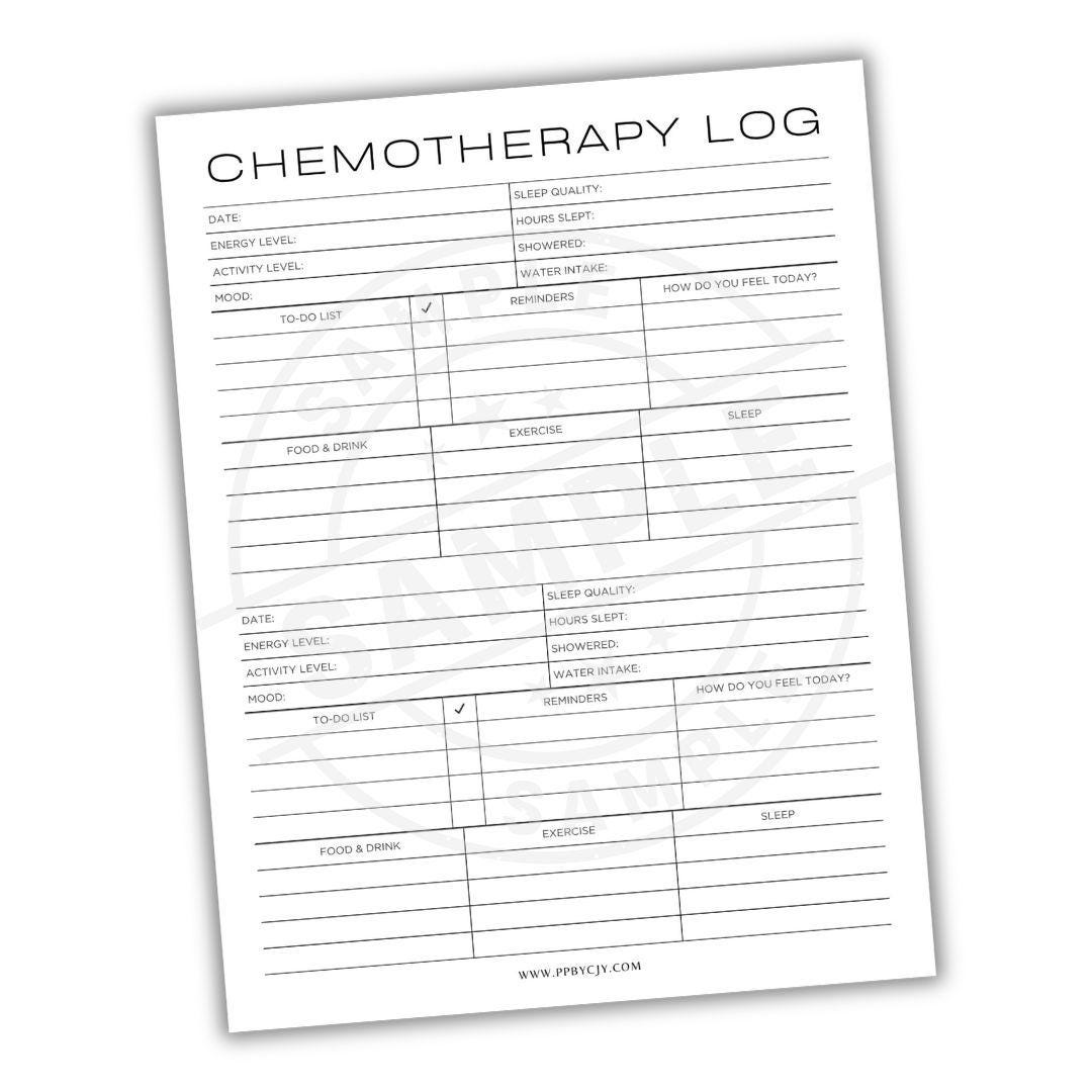 Chemotherapy Log | Cancer Treatment Tracker | Medical & Health ...