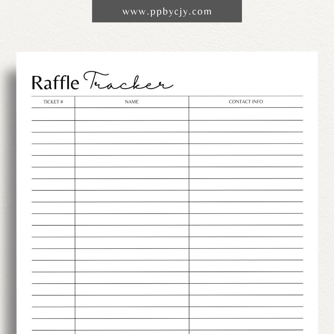 Raffle Ticket Organizer | Fundraiser Event Ticket Sales Tracker | Prize ...