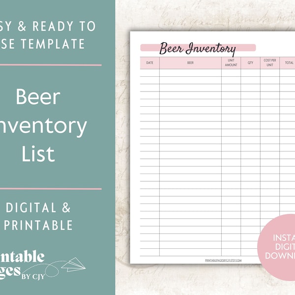 Liquor Inventory Excel - Etsy