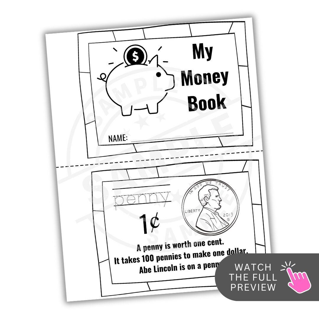 Learning Money Printable Book | Kids Money Skills Staple Book ...