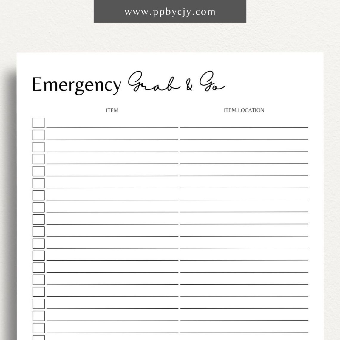 Emergency Grab and Go Essentials Checklist | Evacuation Kit Item ...