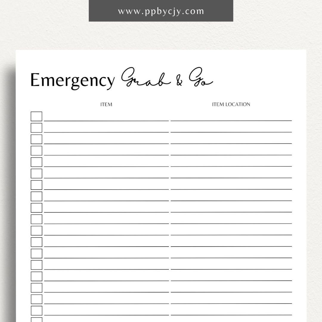 Emergency Grab and Go Essentials Checklist | Evacuation Kit Item ...