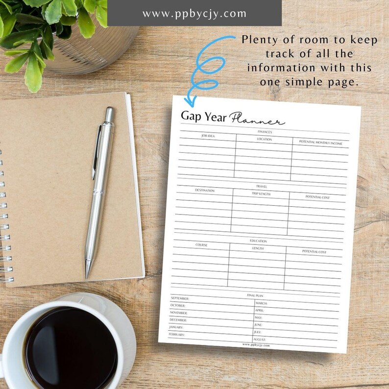Gap Year Planner Printable Template | Instant Digital Download | Travel ...
