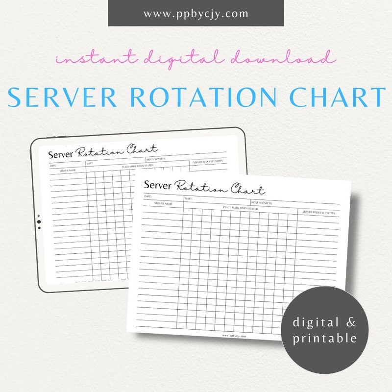 Server Rotation Chart - Etsy