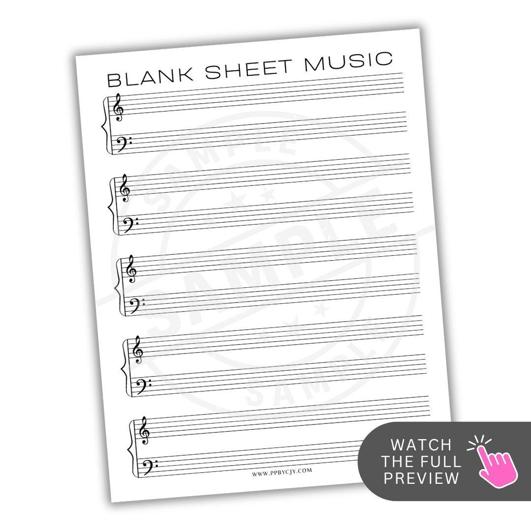 Sheet Music Printable PDF Template 12 Page Bundle | Music Composition ...