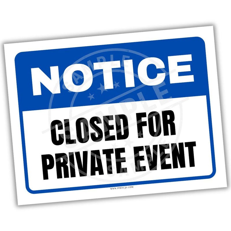 Closed for Private Event Sign - Etsy