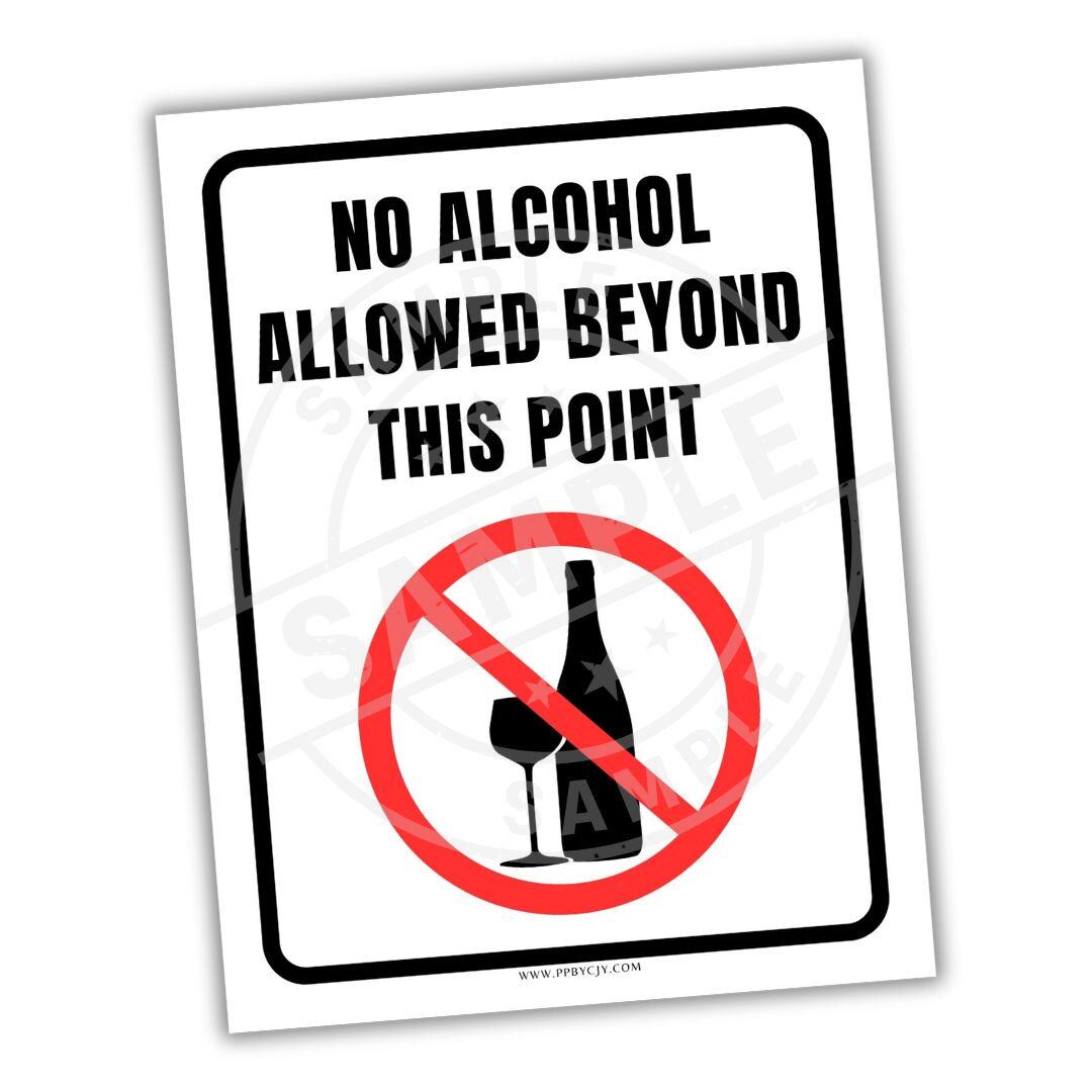 No Alcohol Beyond This Point Printable Sign | Safety & Compliance ...