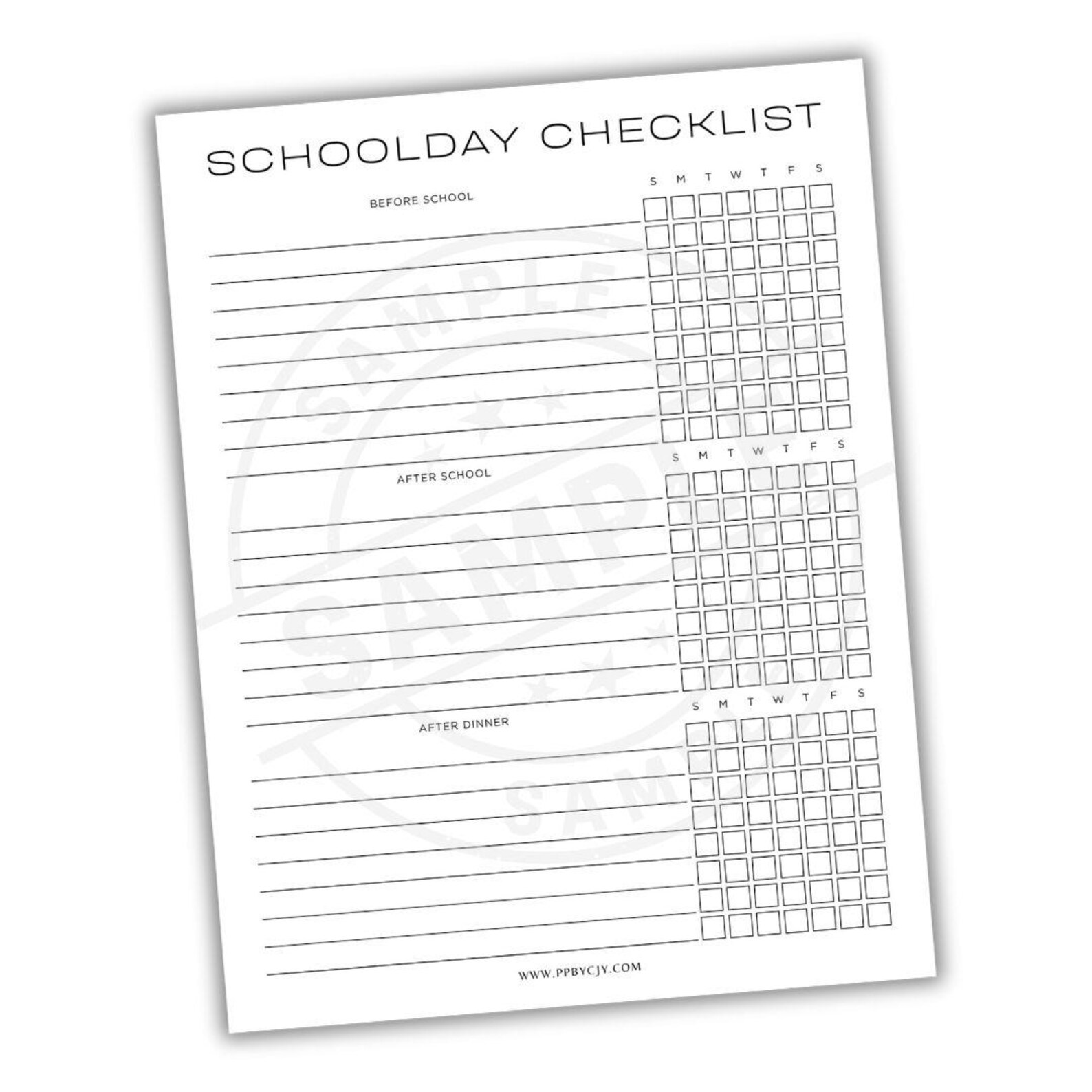 School Day Routine Tracker Printable Template | Digital Download ...
