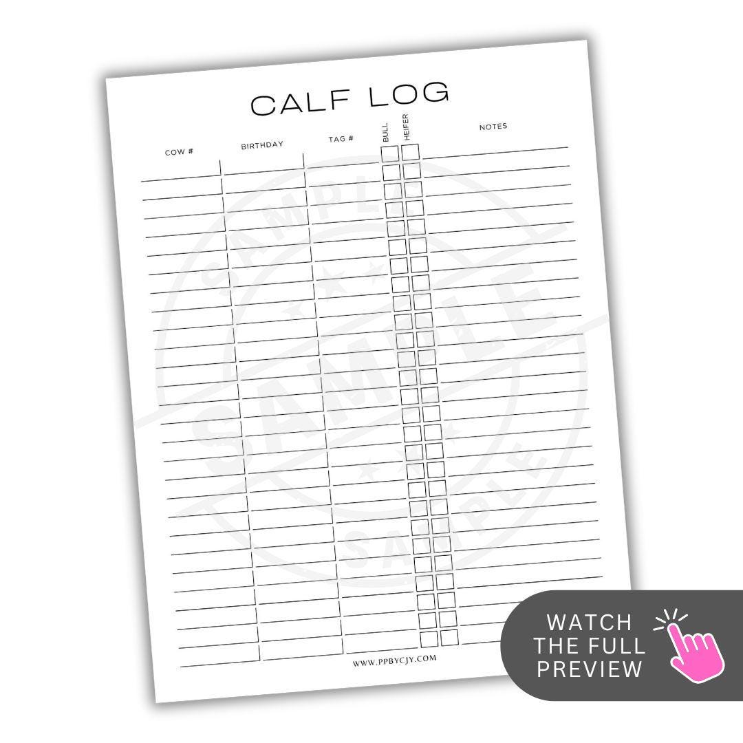 Cattle Ranch Management Tracker | 14-page Livestock Herd Dairy Record ...
