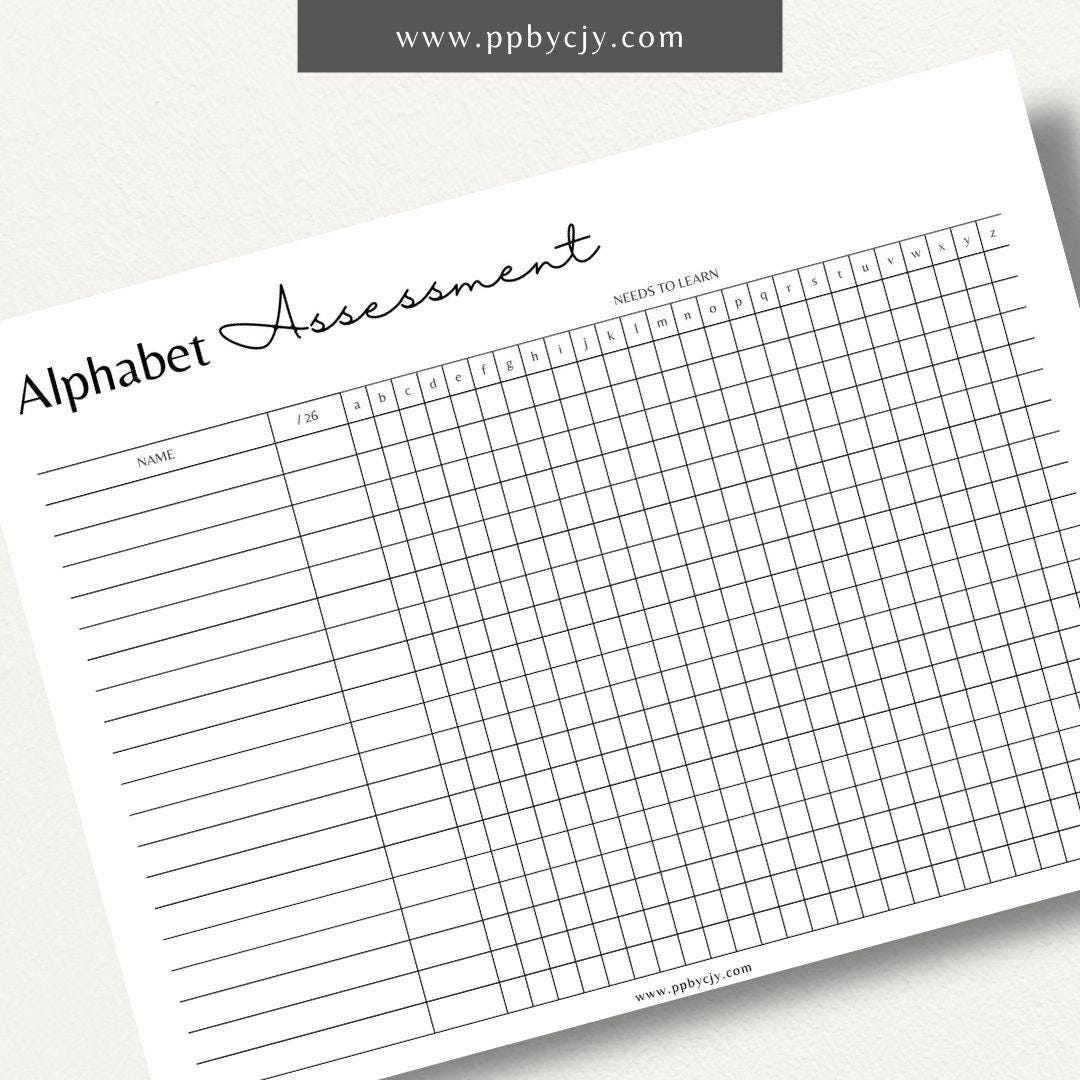 Alphabet Assessment Sheet Printable Template Digital Download Letter ...
