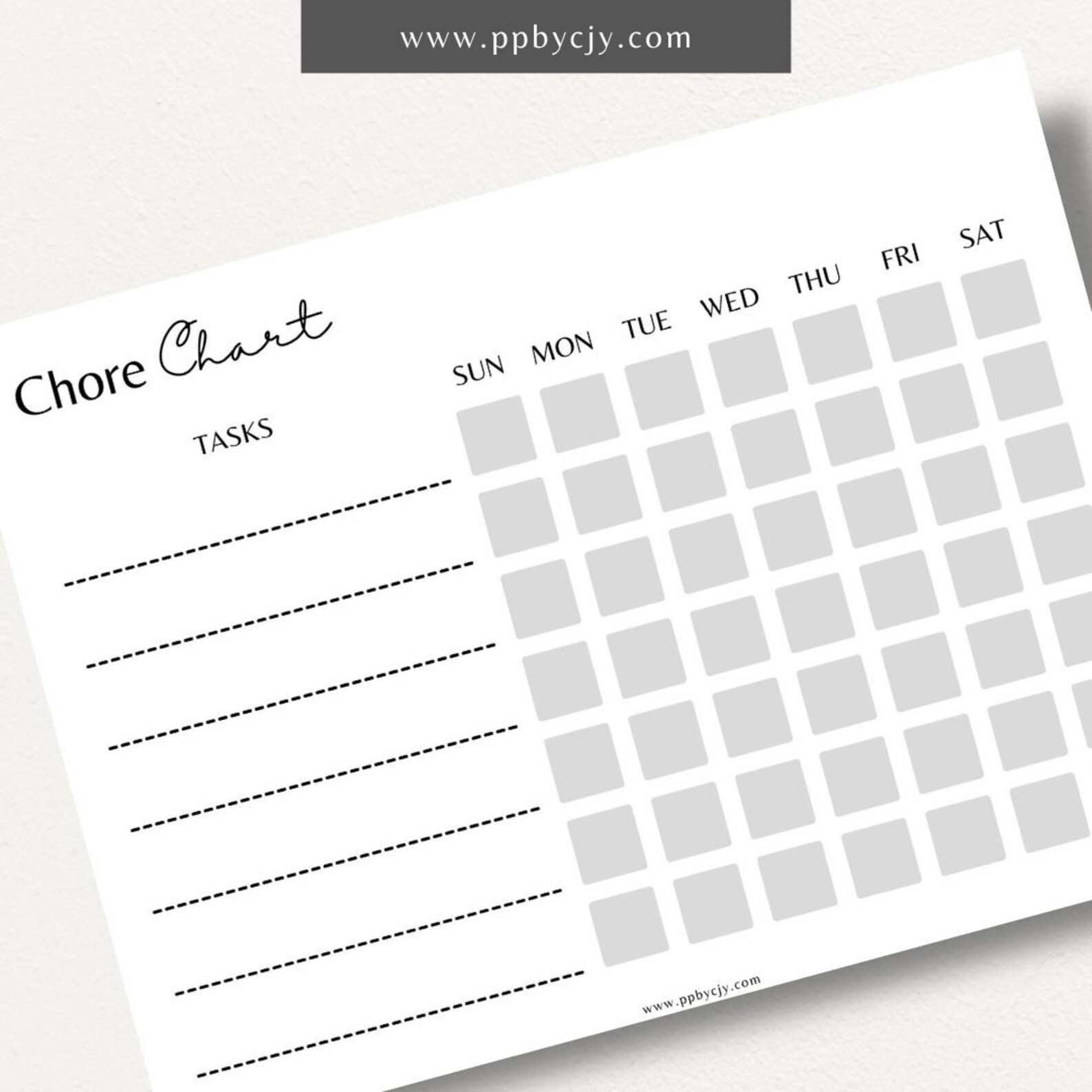 Daily Chore Chart | Household Cleaning Planner | Family Weekly Task ...