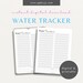 Water Hydration Sheet Drink More Water Reminder Chart Water Intake ...