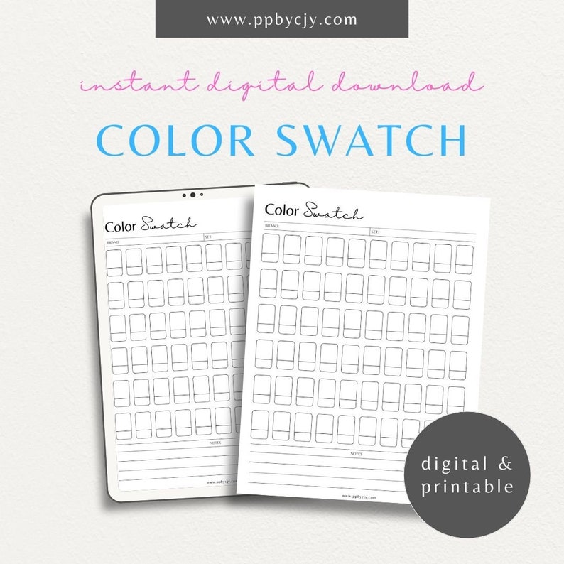 Color Swatch Printable | Paint Color Palette | Color Reference Chart ...
