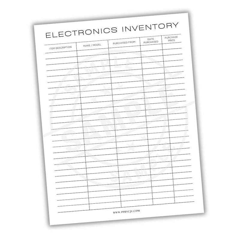 Electronics Inventory Tracker | Device Organization Sheet | Tech Gadget ...