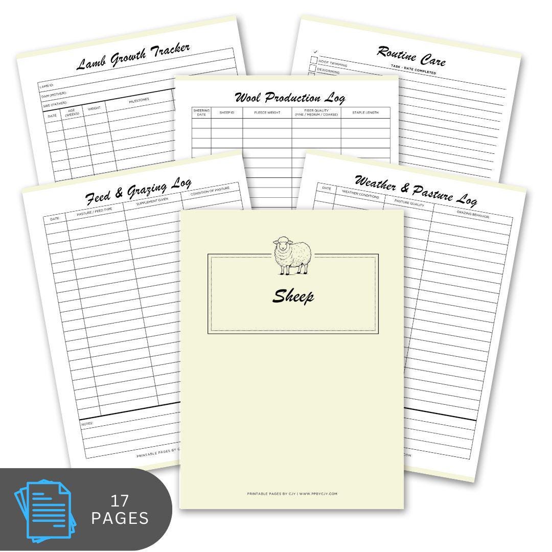 Sheep Planner | 17 Page Flock & Lamb Management Bundle (digital ...