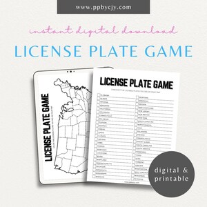 License Plate Game Printable Template Digital Download Road Trip ...
