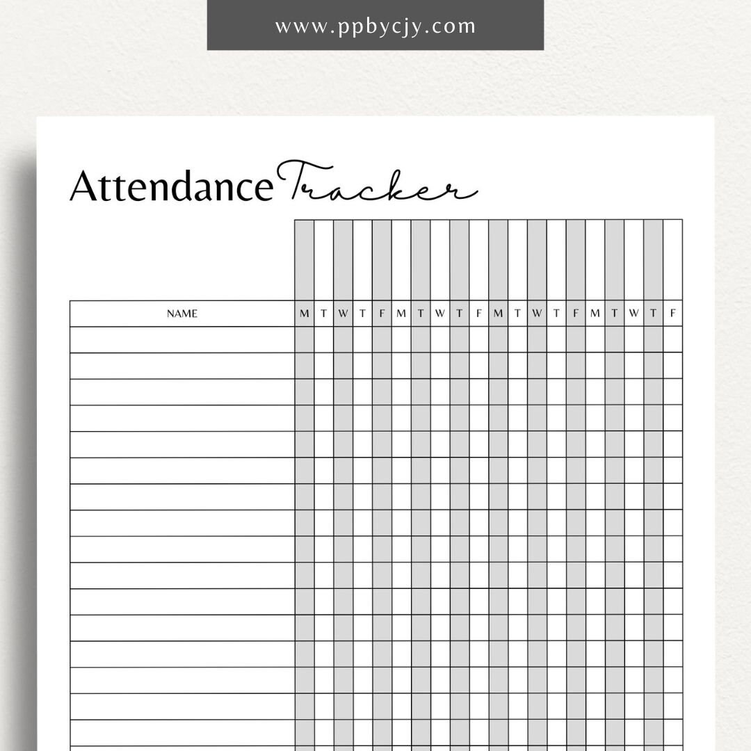 Classroom Attendance Tracker Sheet | Daily School Attendance Record ...