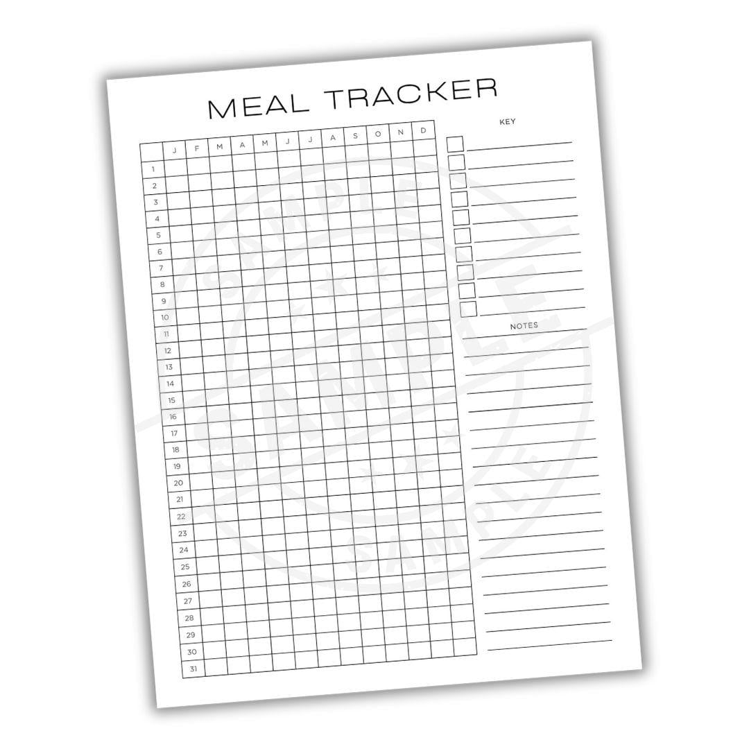 Meal Tracker Printable PDF | Daily Meal Log & Color Tracker | Track ...