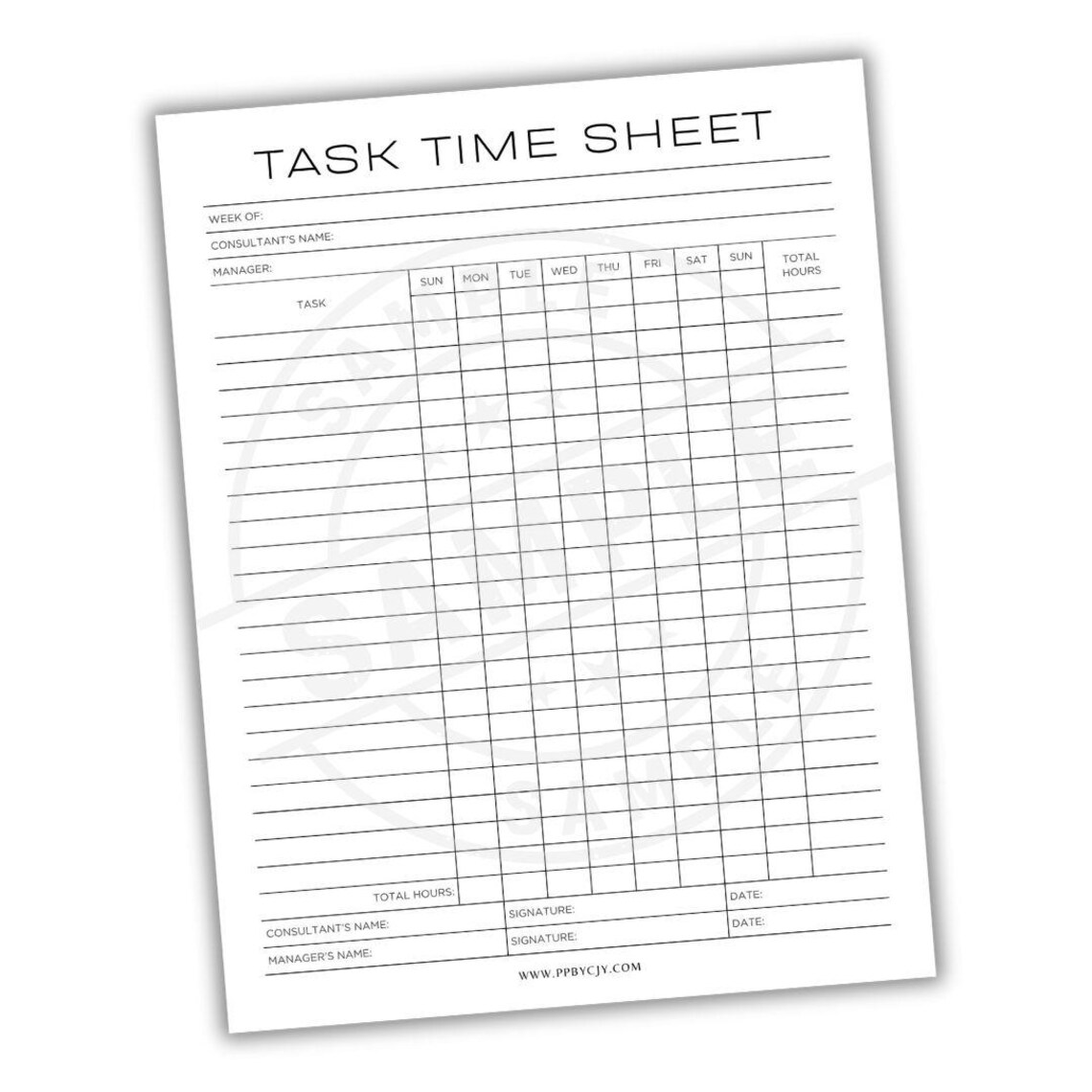 Task Time Tracker | Daily Productivity Work Time Management Sheet ...